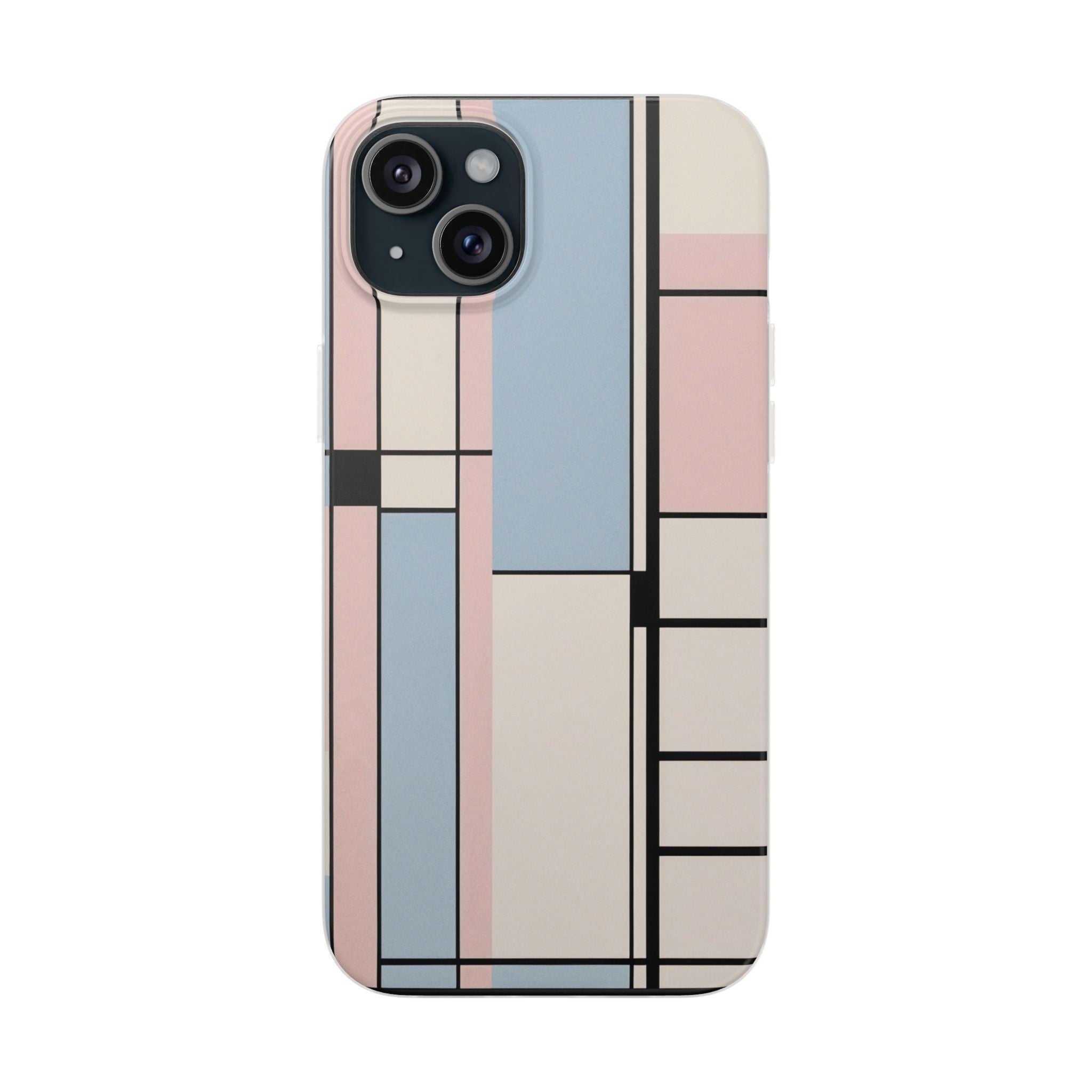 Muted Pastel Mondrian-Style Phone Case - Soft Blue, Pink & Cream – Case ...
